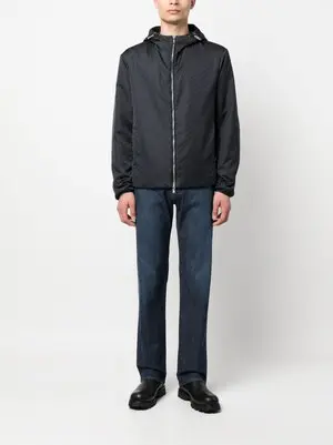Emporio Armani Nylon Blouson Jacket With Jacquard Logo