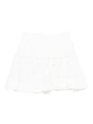Alaïa Ruffled Wool Skirt - White