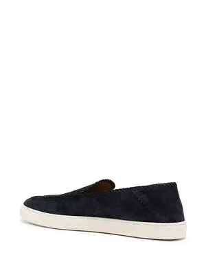 Giorgio Armani Leather Slip-on Sneakers - Blue