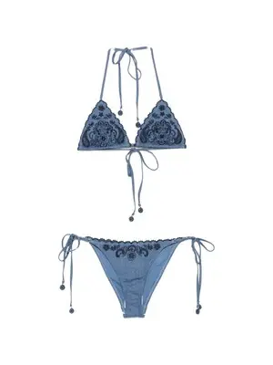 Zimmermann Aster Denim Bikini Set - Blue