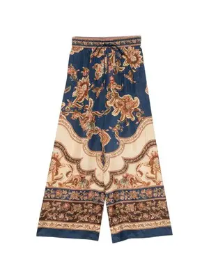 Zimmermann Aster Printed Silk Trousers