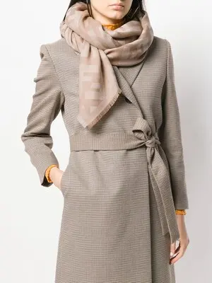Fendi Ff Wool Scarf - Beige