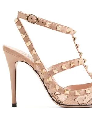 Valentino Garavani Rockstud Lace Pumps - Pink