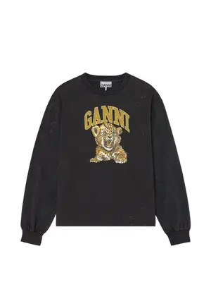 Ganni Ribbed Sweatshirts Hoodies For Women