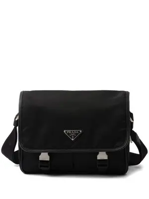 Prada Re-nylon And Saffiano Shoulder Bag - Black
