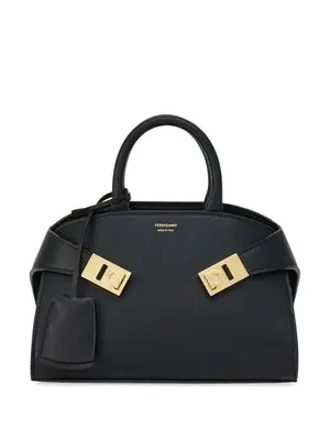 FERRAGAMO Hug Mini Leather Handbag - Black