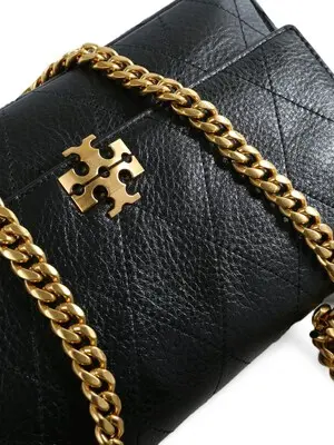 Tory Burch Charlie Small Leather Shoulder Bag - Black