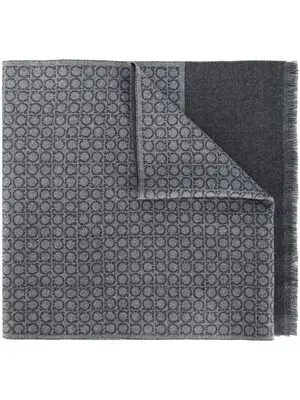 FERRAGAMO Wool Scarf - Grey