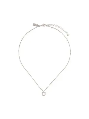 FERRAGAMO Gancini Crystal Necklace - Silver