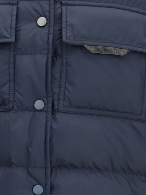 Brunello Cucinelli Padded Jacket With Monili Detail - Blue