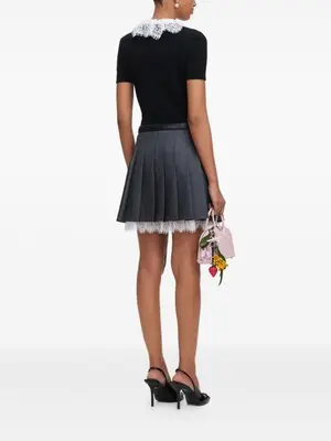 SELF-PORTRAIT Lace Collar Knit Top