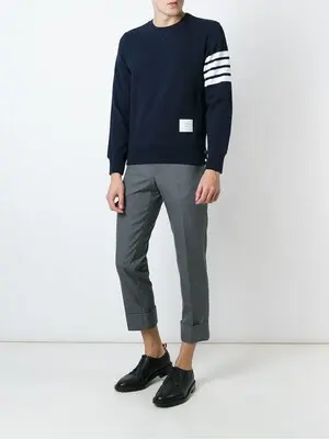 Thom Browne 4bar Cotton Sweatshirt - Blue