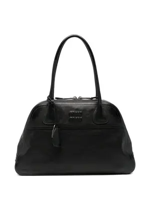Miu Miu Leather Handbag With Embossed Logo
