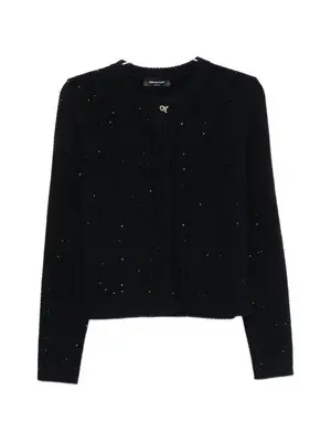 Fabiana Filippi Black Wool Blend Cardigan With Sequins