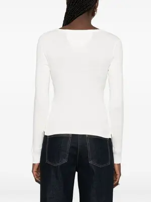 Chloé Cotton Sweater With Scoop Neck And Button Fastening