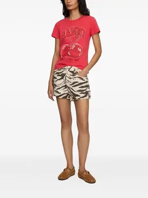 GANNI Printed Cotton T-shirt