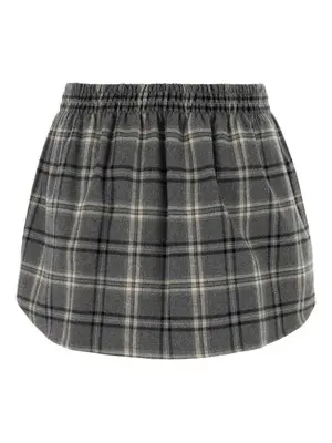 Miu Miu Checked Flannel Mini Skirt