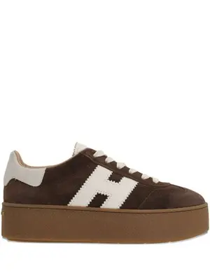 Hogan H698 Suede Platform Sneakers - Brown