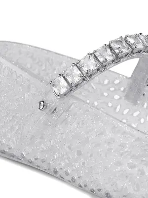 JIMMY CHOO Jelly Ballerina Flats With Rhinestone Embellishment - Silver