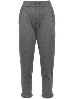 Brunello Cucinelli Cotton And Silk Blend Trousers - Grey
