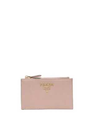 Prada Saffiano Zipped Card Case - Pink