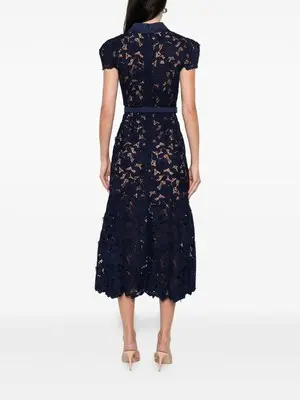 SELF-PORTRAIT Lace Midi Dress With Removable Belt