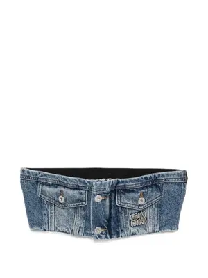 Miu Miu Denim Strapless Top