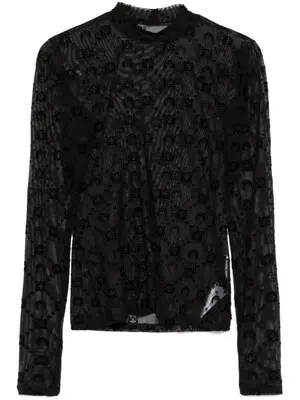 MARINE SERRE Monogram High-neck Top