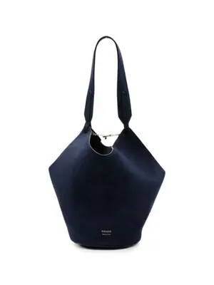 Khaite Lotus Mini Leather Bucket Bag - Blue