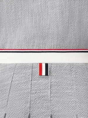 Thom Browne Tweed Mini Skirt With Rwb Stripe Detail