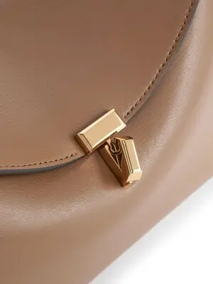 TOTEME T-lock Leather Clutch - Beige