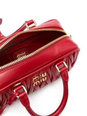 Miu Miu Arcadie Leather Handbag - Red