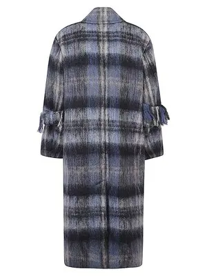 Loewe Wool Single-breasted Coat With Fringe Detail