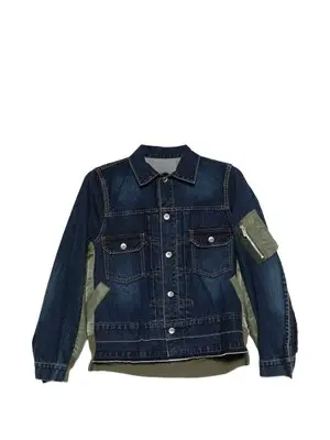 Sacai Denim And Nylon Blouson Jacket - Blue