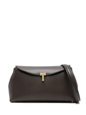 TOTEME T-lock Leather Clutch - Brown