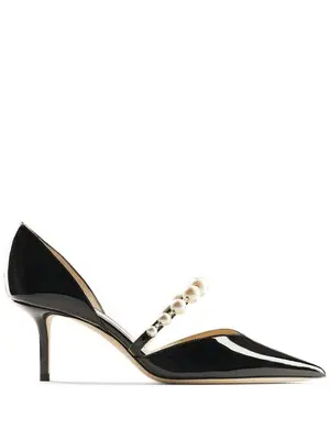 JIMMY CHOO Aurelie Pearl Embellished Stiletto Pumps - Black