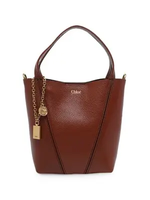 Chloé Spin Small Leather Tote - Brown
