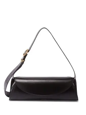 JIL SANDER Cannolo Small Leather Shoulder Bag - Black