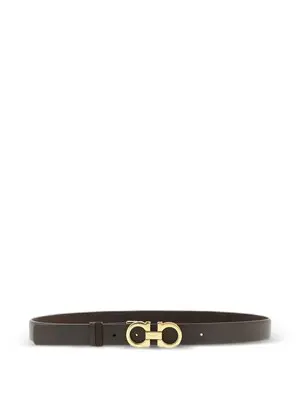 FERRAGAMO Gancini Buckle Leather Belt - Brown