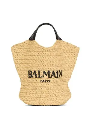 Balmain Crochet Mini Cabas Bag - Beige