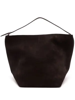 TOTEME Belted Suede Leather Tote - Brown