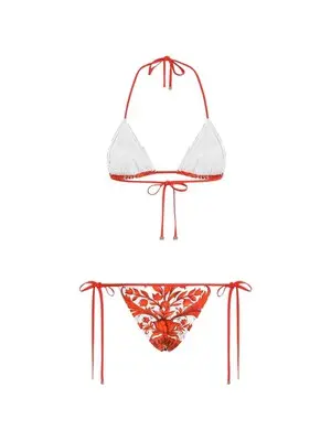Dolce & Gabbana Maiolica Print Bikini Set