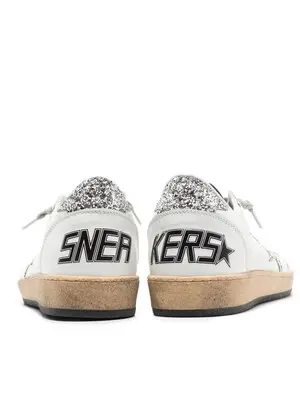 GOLDEN GOOSE Ball Star Leather Sneakers - Silver