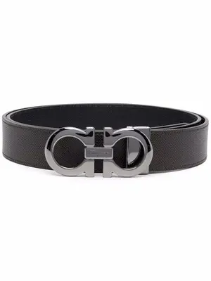 FERRAGAMO Gancini Leather Belt - Brown