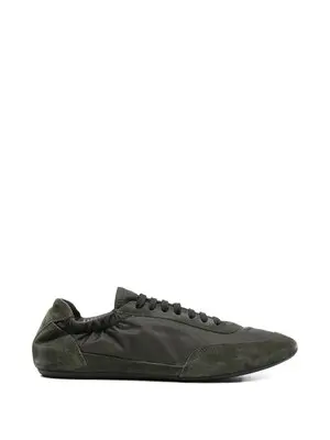 Prada Collapse Re-nylon And Suede Lace-up Sneakers - Green
