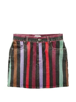 Versace Striped Denim Mini Skirt
