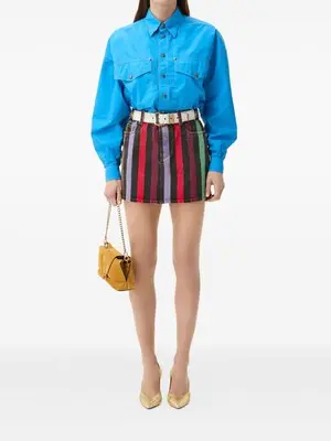 Versace Striped Denim Mini Skirt