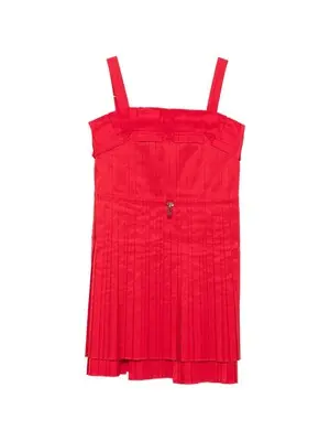 Fendi Pleated Silk Top With Layered Hem And Zip Fastening