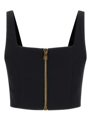 Balmain Wool Brassiere Top With Lion Head Buttons