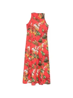 ARCHIVIO '67 Sleeveless Halterneck Floral Midi Dress